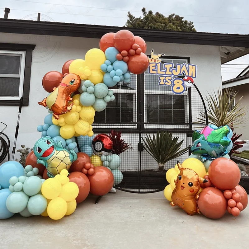 152pcs-Large-Pokemon-Theme-Balloon-Garland-Arch-Kit-Yellow-Blue-Latex ...