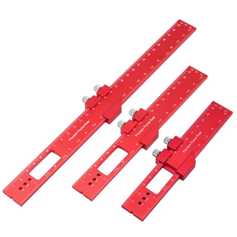 Woodworking-Ruler-Pocket-Rule-Metal-Slide-Stop-Marking-Ruler-Metric ...
