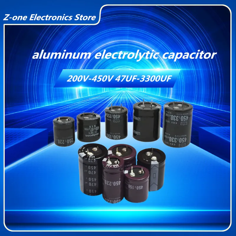 2pcs 200V 250V 400V 450V Aluminum Electrolytic Capacitor 47 68 82 100 ...