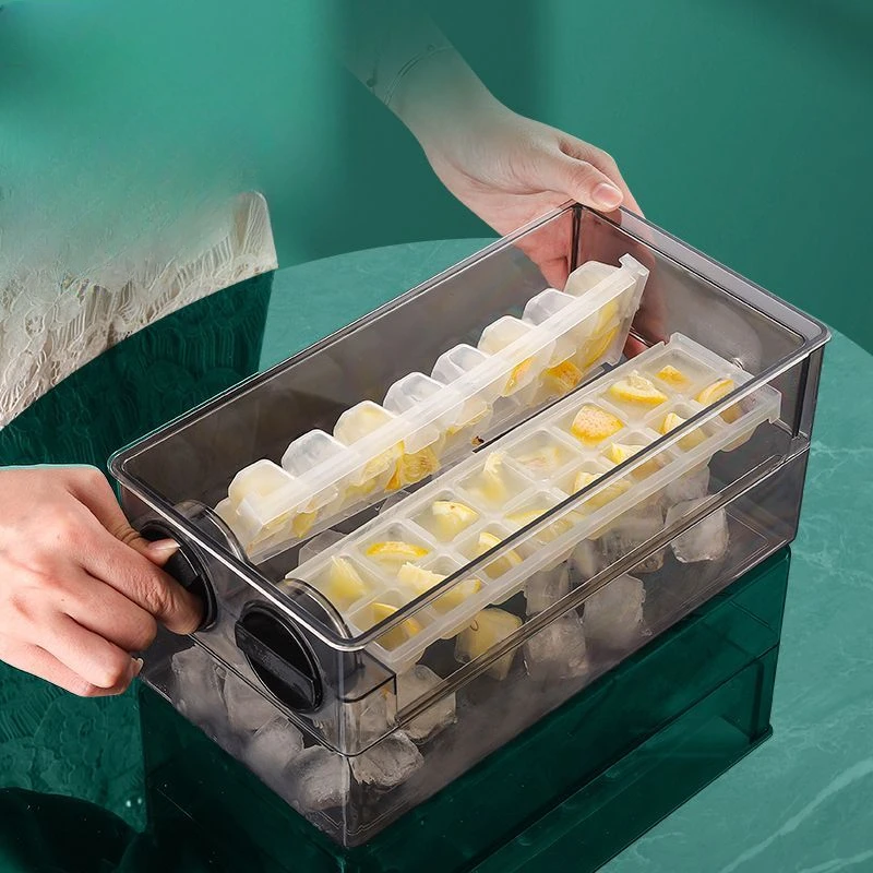 Rotating-Ice-Cube-Box-with-Cover-Food-Grade-Household-Refrigerator ...
