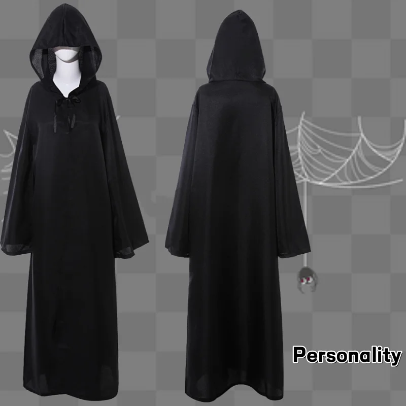 Halloween Personality Cloak Cosplay Costume Adults Long Shirt Hooded ...