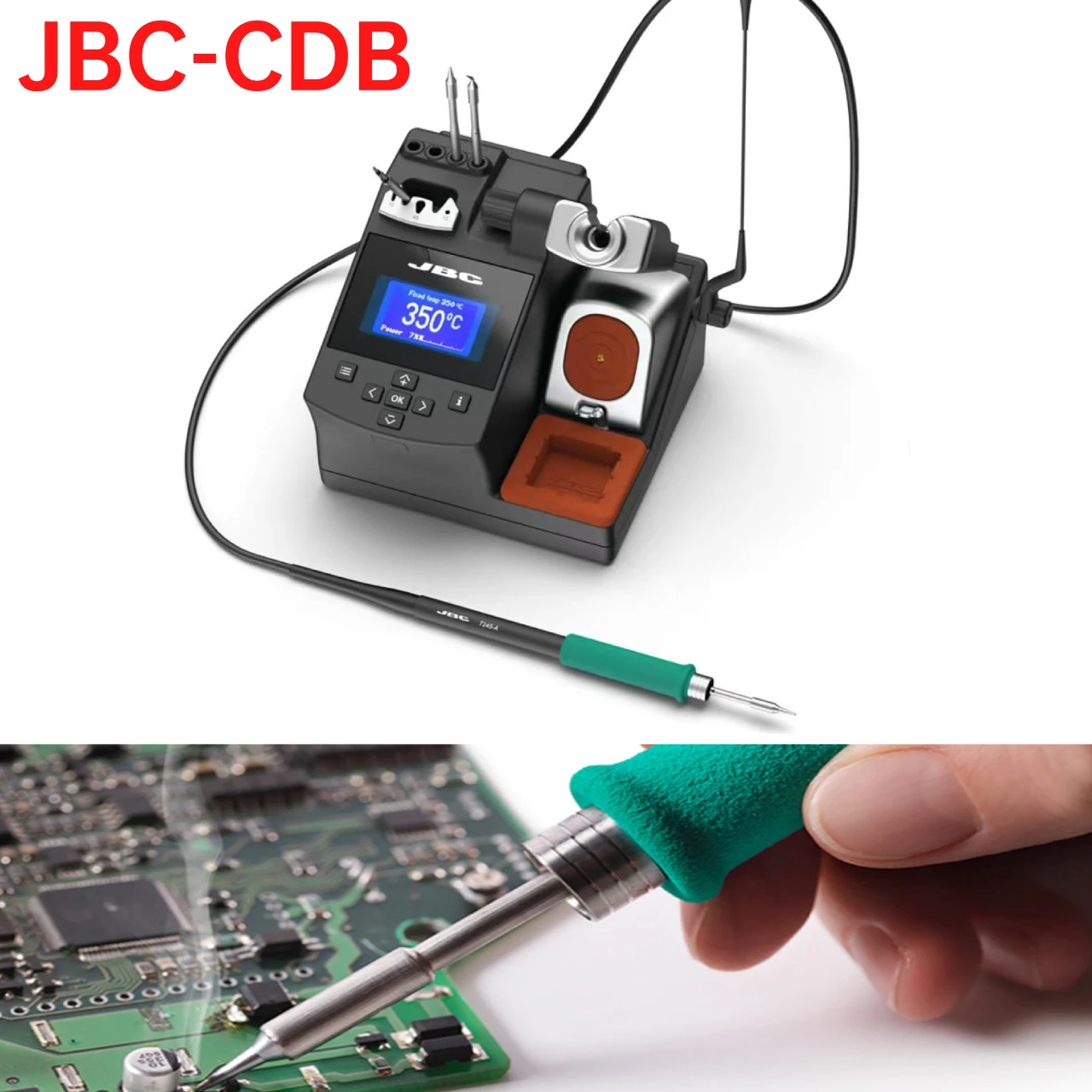 JBC 오리지널 CDB 납땜 스테이션, 220V 전문 납땜 다리미 팁 용접 장비, PCB 수리 도구, C245939/908/ ...