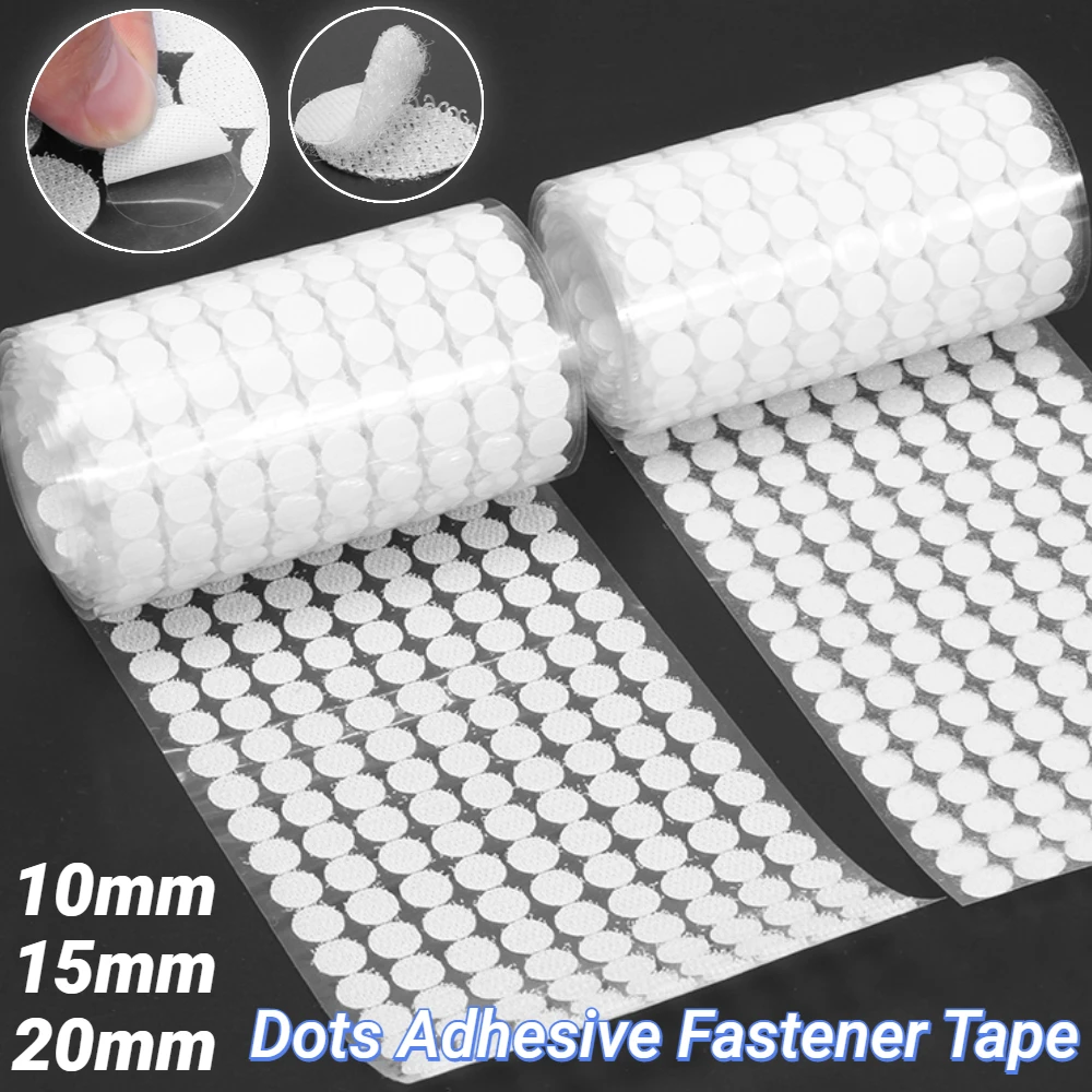 1000-Pairs-Self-Adhesive-Fastener-Tape-10-15-20mm-Dots-Adhesive ...