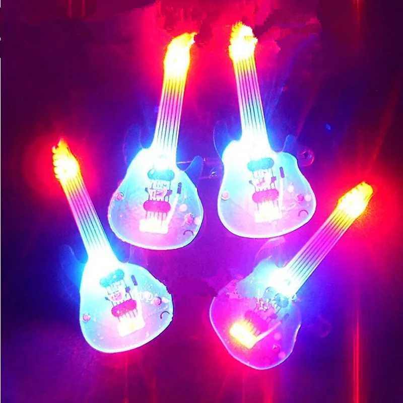 50pcs Guitar Led Light Up Blinking Brooch Pin Badge Lighted Jewelry ...