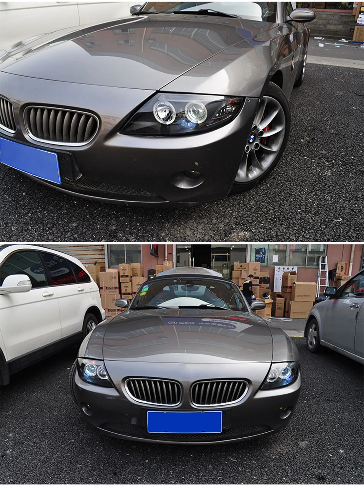 LED-Headlight-for-BMW-Z4-E85-E86-Angel-eyes-DRL-Daytime-Running-Light ...