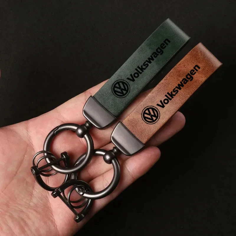 VW logo Car High Grade Leather Keychain Accessories For Volkswagen GTI ...