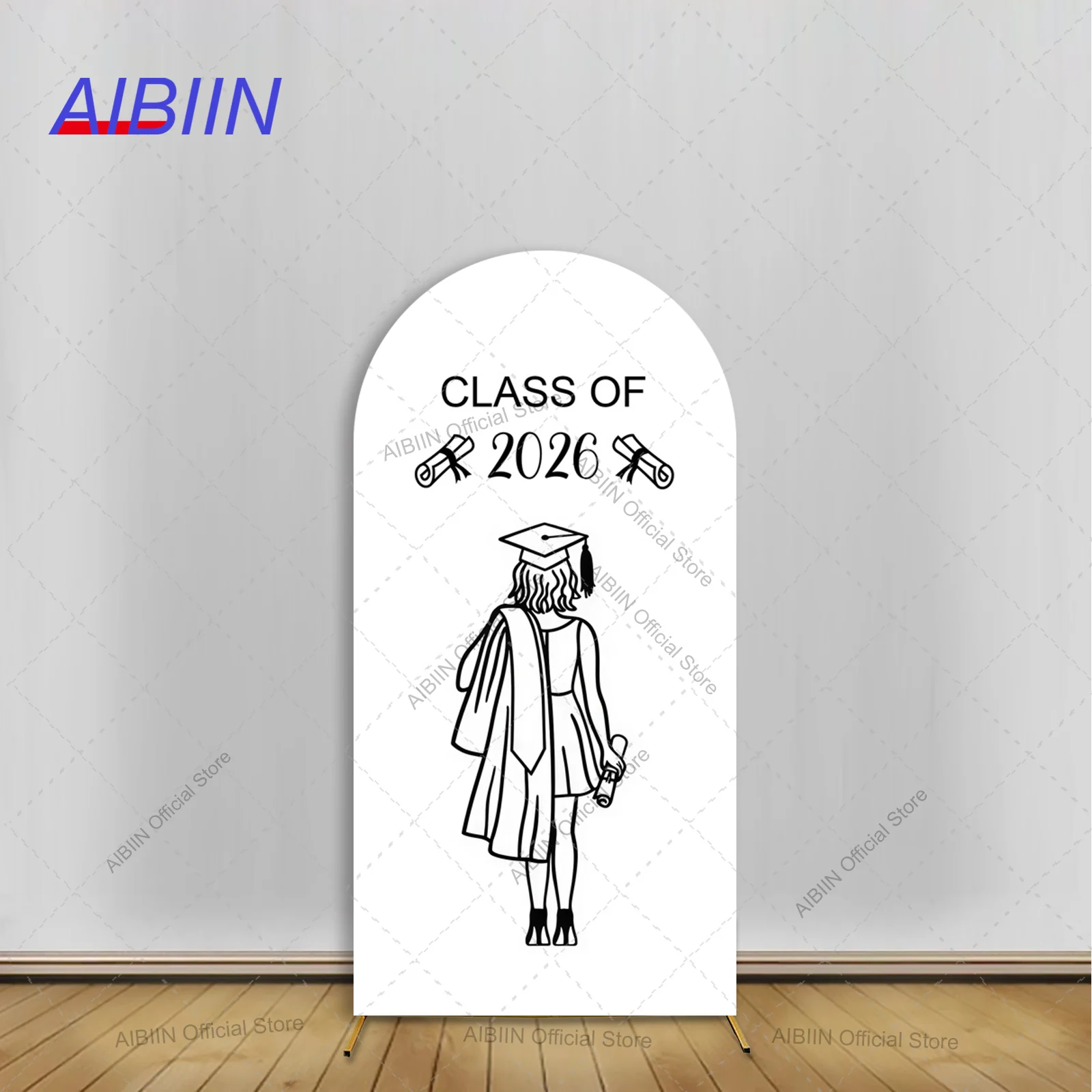 Class of 2026 Graduation Arch Backdrop Cover Girl Silhouette Outline ...