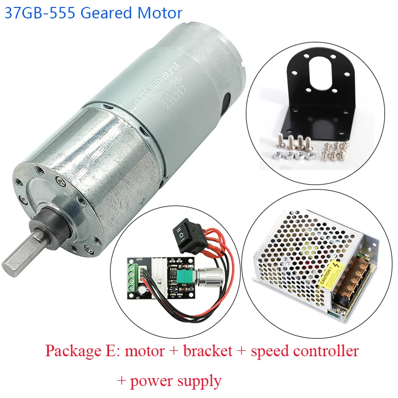 12V24V-555-DC-Motor-9RPM-1280RPM-37GB-555-Geared-Motor-Slow-Speed ...