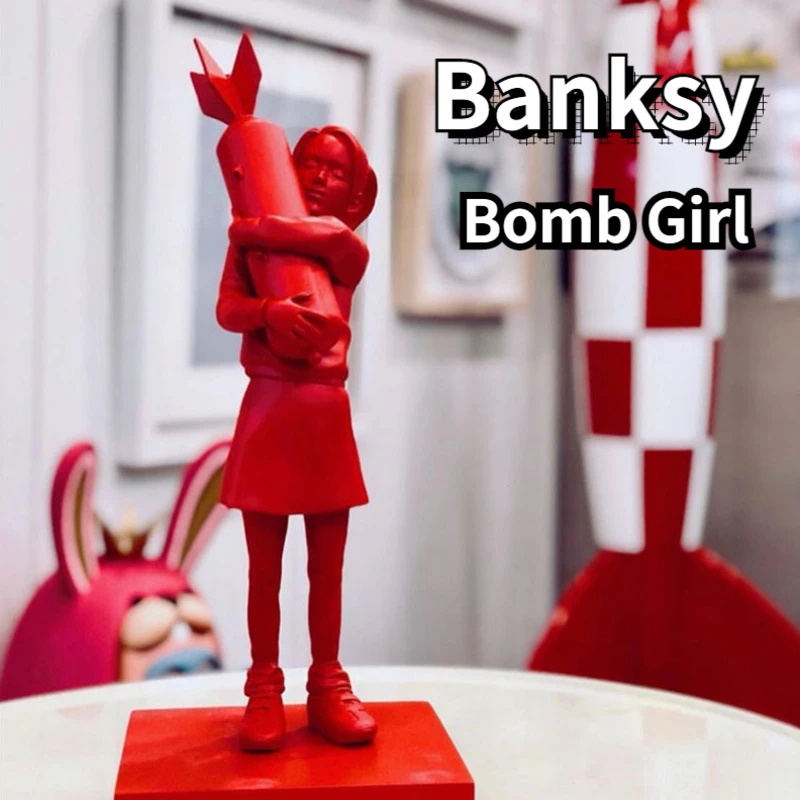 Banksy Hugging Bomb Girl Statue Imitate Banksy Hugger Peace Sculpture ...