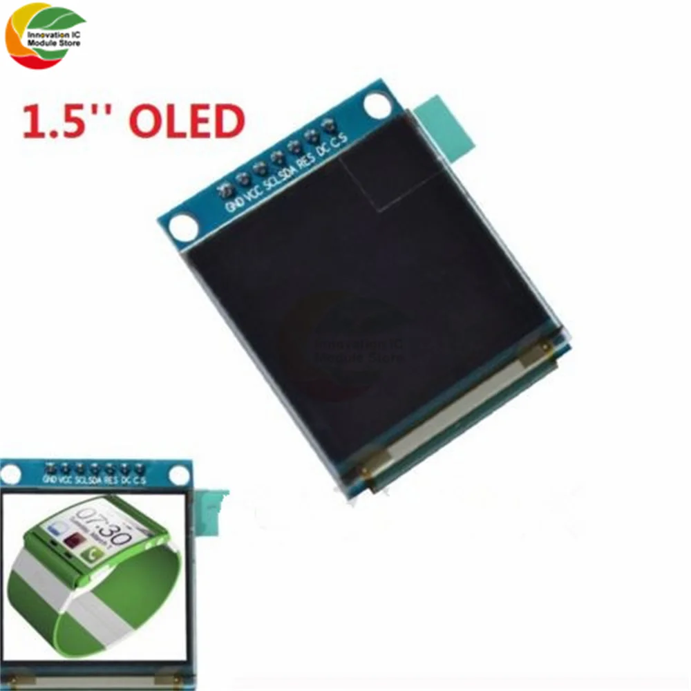 1.5 Inch Color OLED Display LCD Screen Module Resolution 128*128 SPI Interface SSD1351 Drive ...