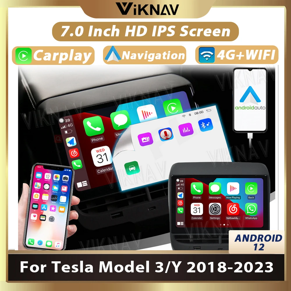 7 Inch Android 12 AC Panel For Tesla Model 3 Model Y LCD Touch Screen ...