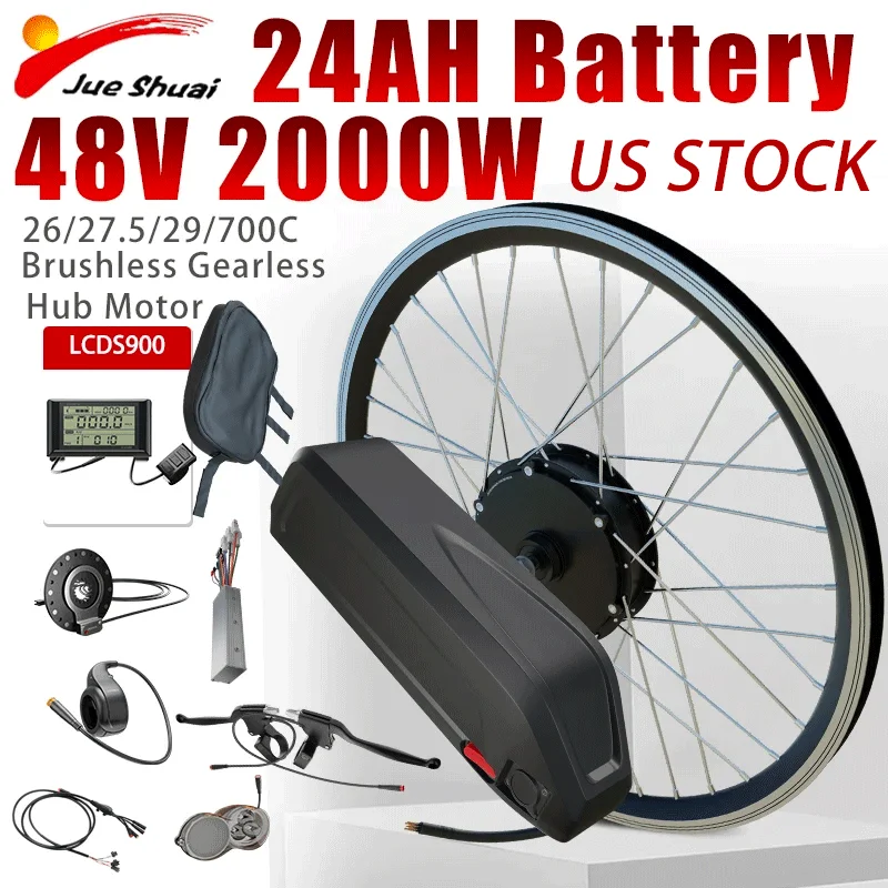 Electric-Bicycle-Conversion-Kit-with-16-24AH-Lithium-Battery-20-29Inch ...