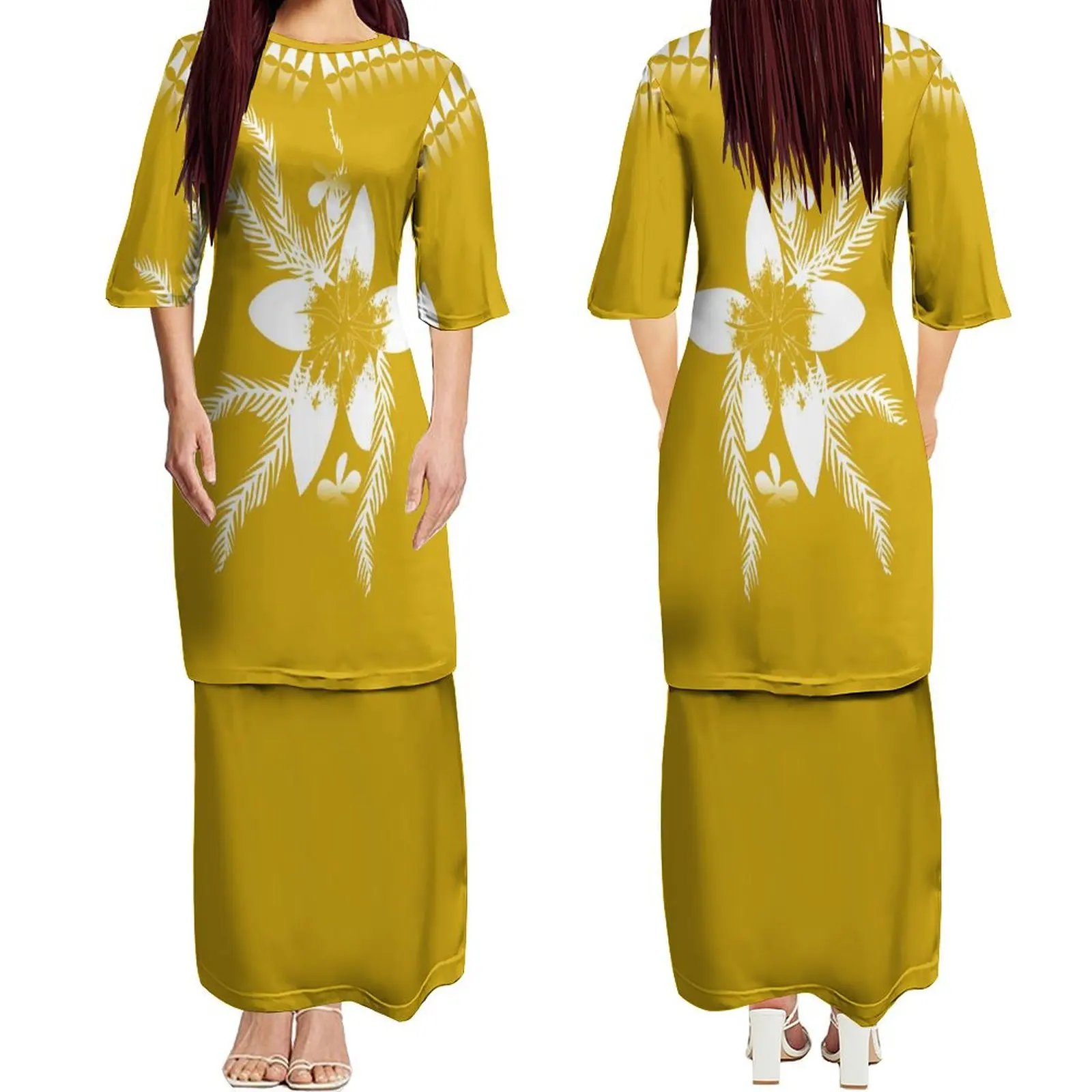 Custom-On-Demand-Puletasi-Suit-Dress-Polynesian-Dress-Elegant-Features-Traditional-Clothing-With ...