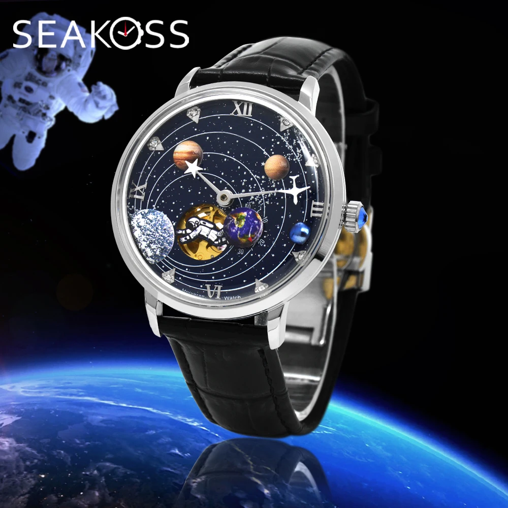 2025 Full Automatic Mechanical Watch for Space Exploration Hollowed out ...