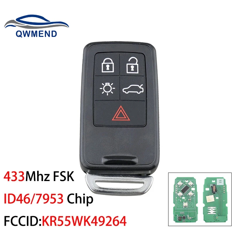 QWMEND KR55WK49264 Inteligente Chave Do Carro para a Volvo XC60 S60 ...