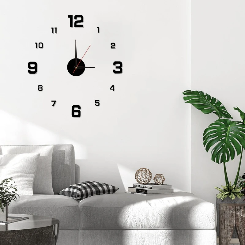 New 3d Roman Numeral Acrylic Mirror Wall Clock Sticker Fashion Diy Quartz Clocks Watch Home ...