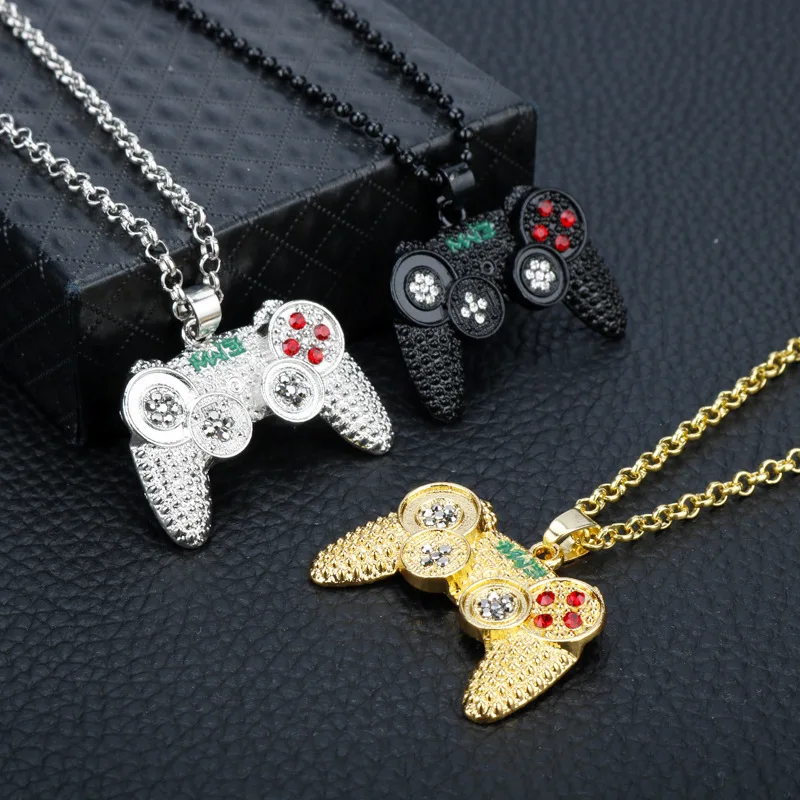 Hip-Hop-Jewelry-Game-Console-Handle-Necklace-Pendant-Gold-Color-Chain ...