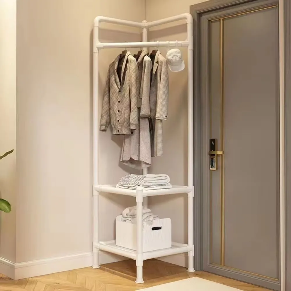 Bedrooms-Corner-Clothes-Rack-Floor-Standing-Clothes-Rack-Nightstand ...