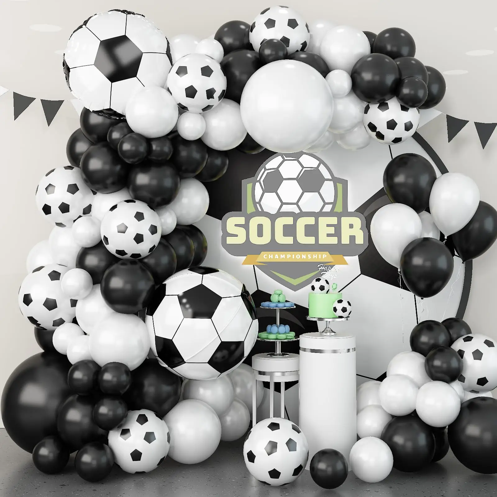 Globos de fiesta temática de fútbol, Kit de arco de guirnalda, balón de ...