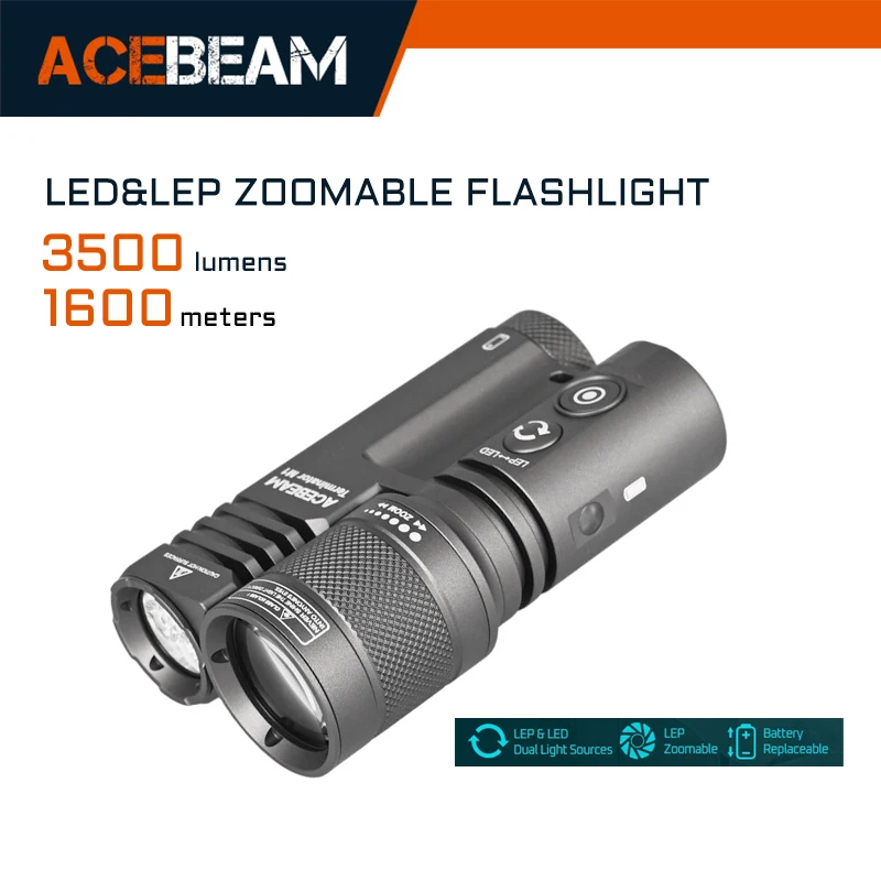 ACEBEAM-Terminator-M1-LED-Floodlight-Zoomable-LEP-Spotlight-Flashlight ...