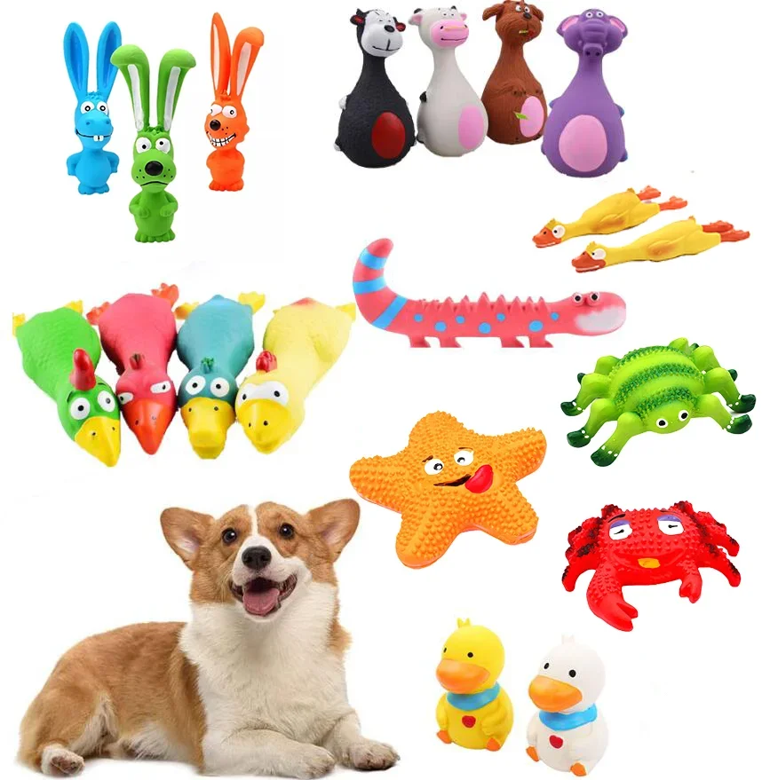 Squeaky-Dog-Rubber-Toys-Bite-Resistant-Dog-Latex-Chew-Toy-Animal-Shape ...
