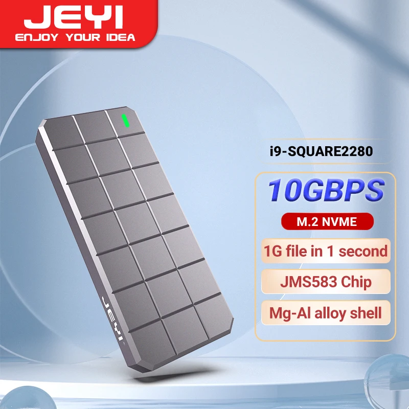 JEYI i9-square M.2 NVME 2280 2230 SSD Enclosure, USB 3.2 10Gbps to NVME ...
