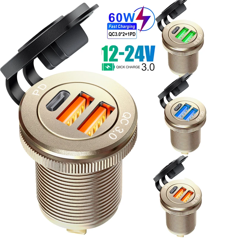 QC 3.0 12v-24v socket charge adapter Usb automotivo car socket quick ...