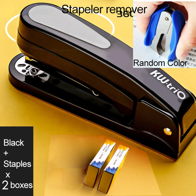 Grapadora giratoria de alta resistencia, 360 grapas, grapadora larga sin esfuerzo, grapadora de ...