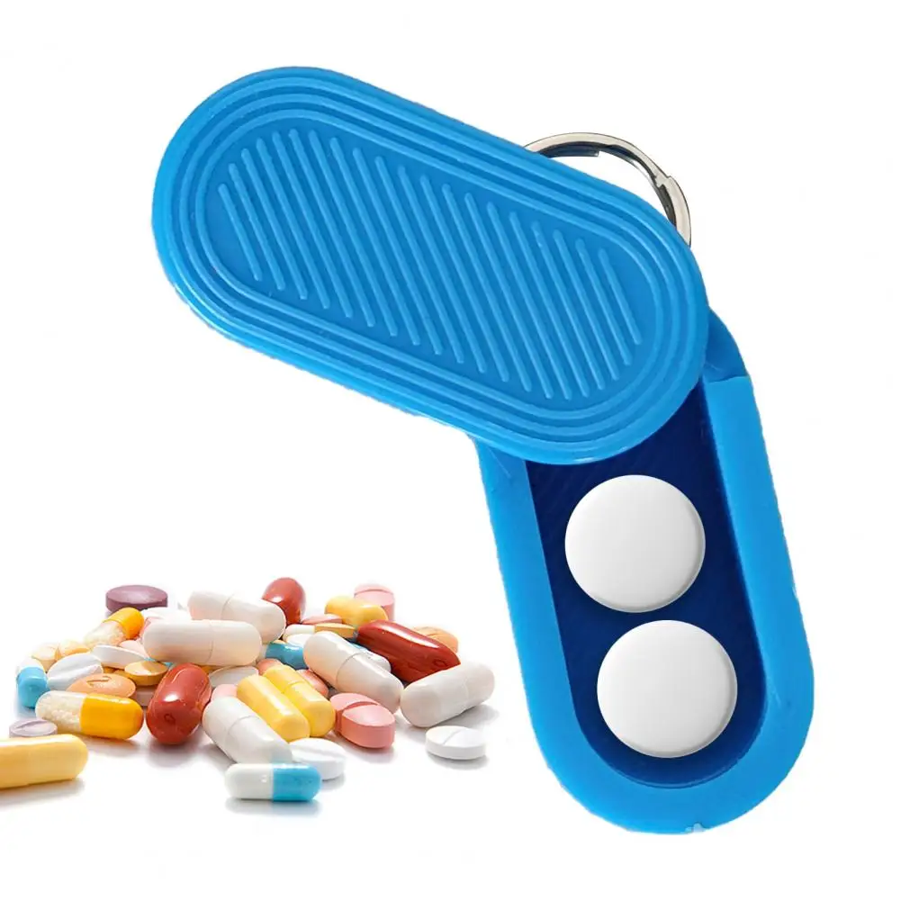 Pill Box Magnetic Slide Design Pocket-sized With Hanging Keyring Hand ...