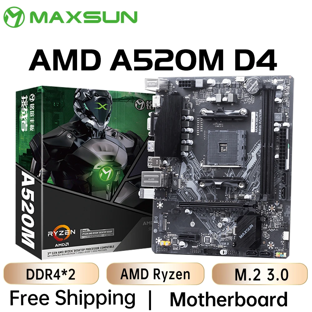 MAXSUN-Gaming-Motherboard-AMD-A520M-Support-RAM-DDR4-M-2-USB3-2-STAT3-0 ...