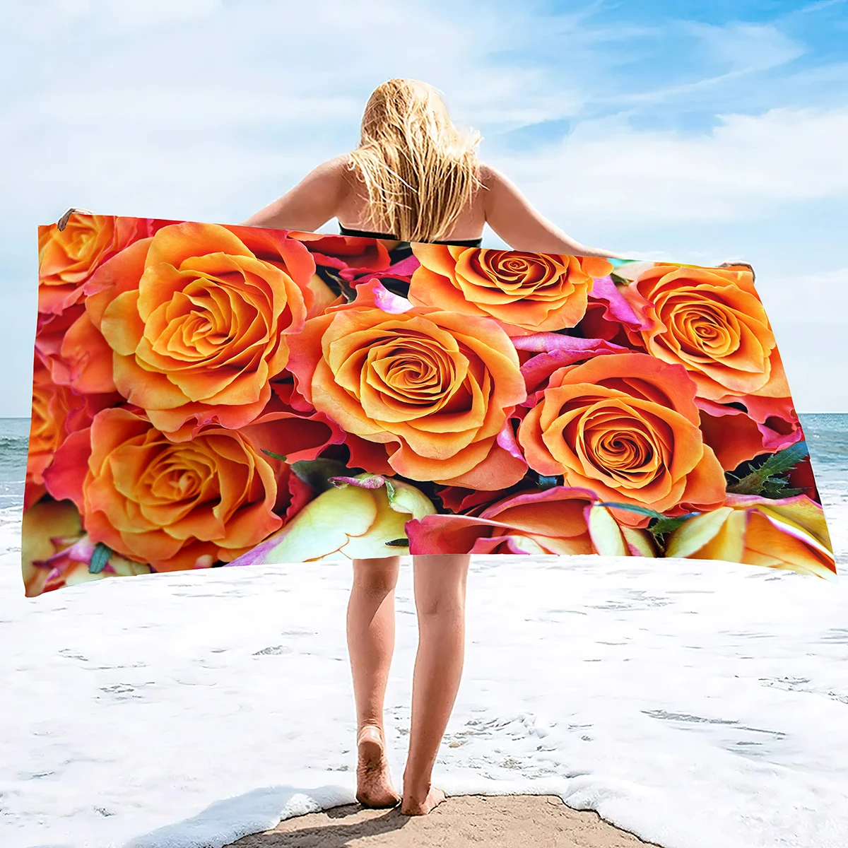 Roses-Floral-Bath-Towel-Beach-Quick-Dry-Oversized-Travel-Shower-Swim ...