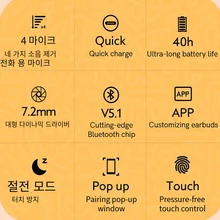 [$20-$2 Promo Code:AEKR2E]QCY-T13 블루투스 헤드폰 V5.1 무선 TWS 이어폰, 터치 컨트롤 이어버드 ...