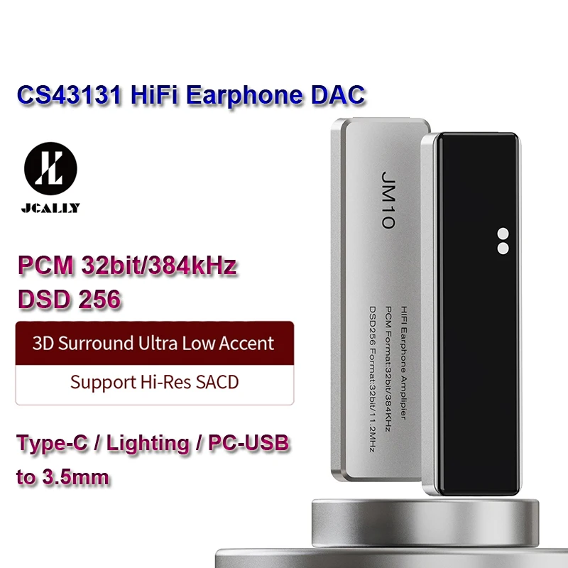 Jcally CS43131 DSD256 Pcm 32bit/384Khz Usb Dac Amp Hifi Audio Interface ...