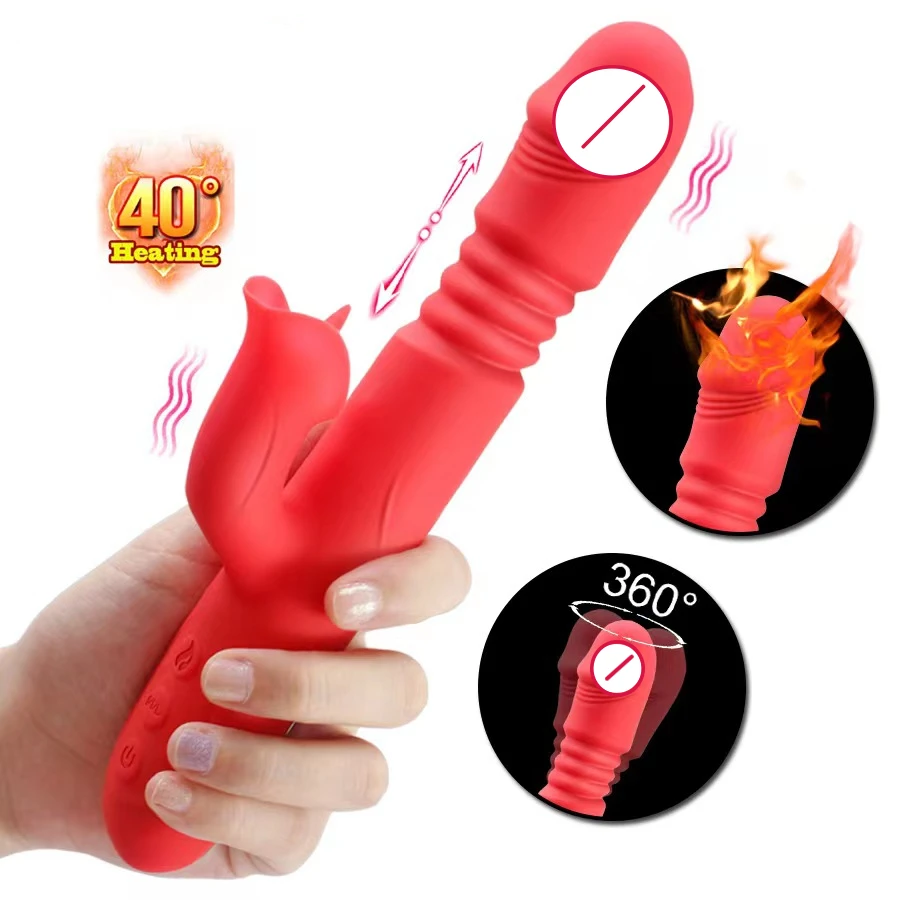 Consolador Giratorio Telesc Pico Con Calefacci N Para Mujer Vibrador Estimulador De Cl Toris Y