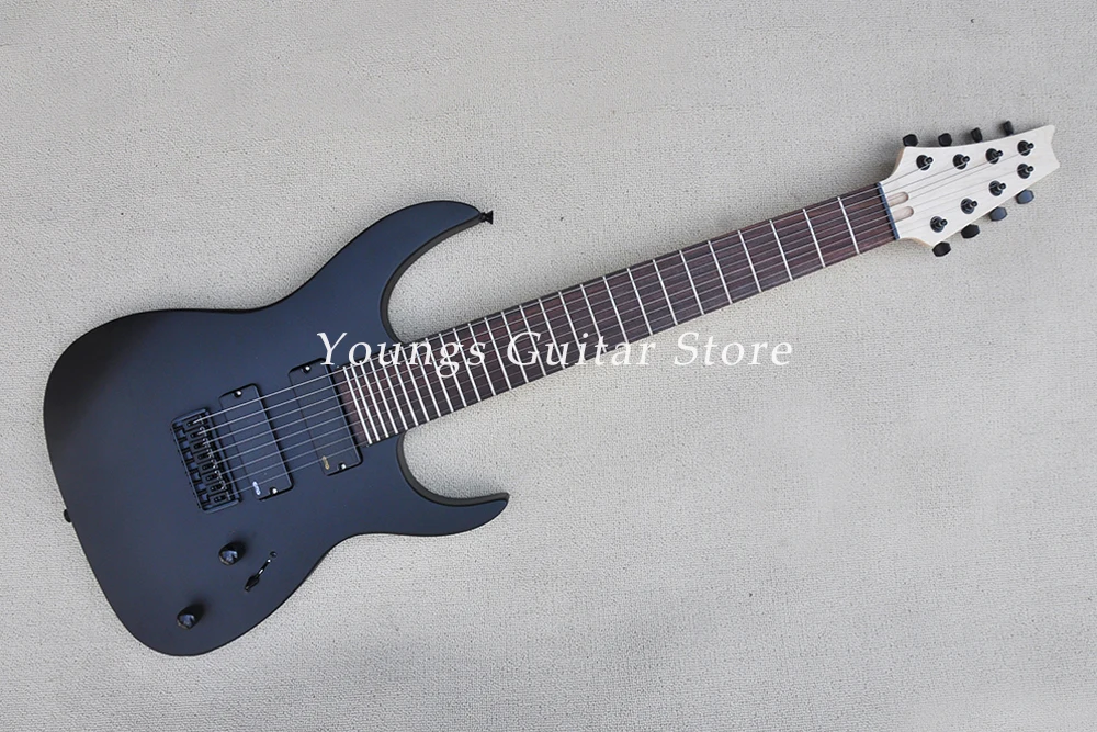 Factory Custom 8 Strings Black Electric Guitar High Quality with Fixed ...