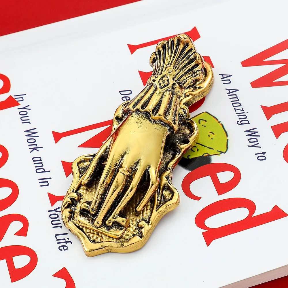 2024-New-Silver-Gold-Color-Vintage-Notebook-Clip-Hand-Shaped-Book-Clip ...