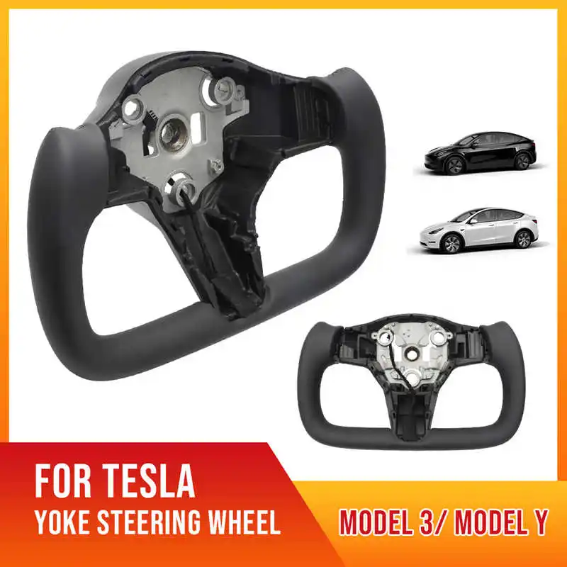 Volante de cuero con calefacción para Tesla Model 3, timón de carreras ...