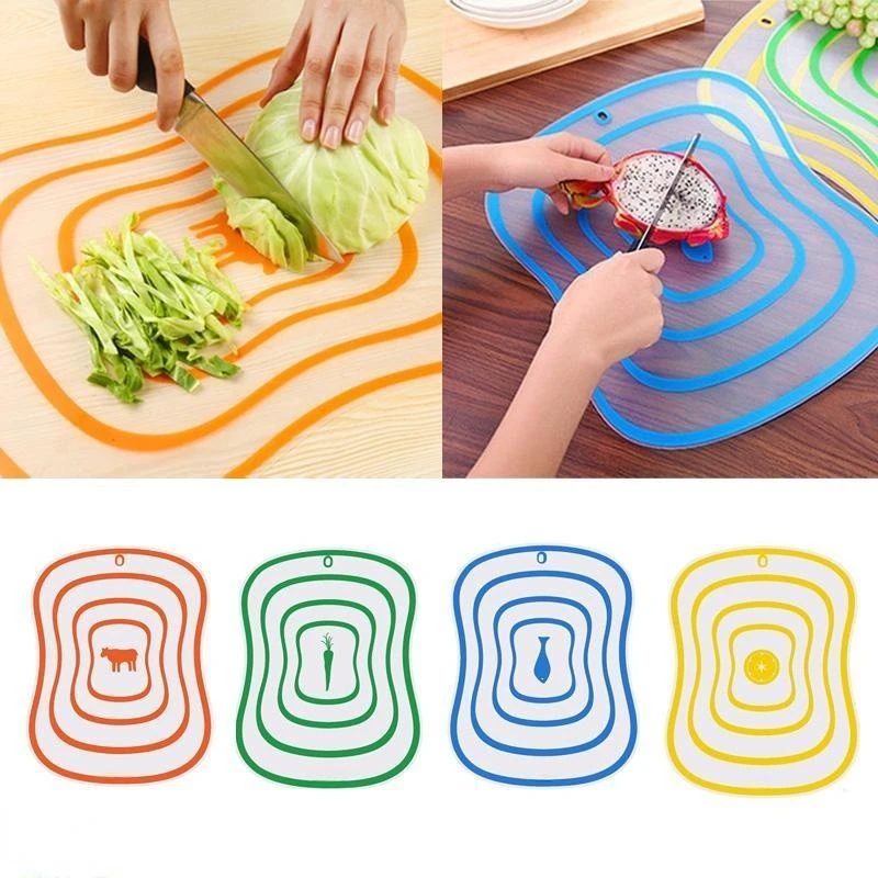 4pcs Kitchen Non-slip Chopping Blocks Flexible Cutting Board Plastic ...