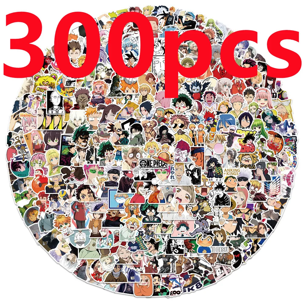 300Pcs-Set-Mixed-Anime-Stickers-PVC-Waterproof-Cartoon-sticker-DIY ...