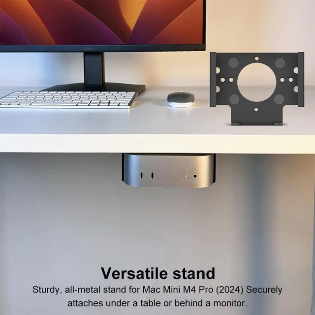 Apple Mac Mini Hesupy Under Desk Mount Metal Stand For Mac Mini M4/M4 ...