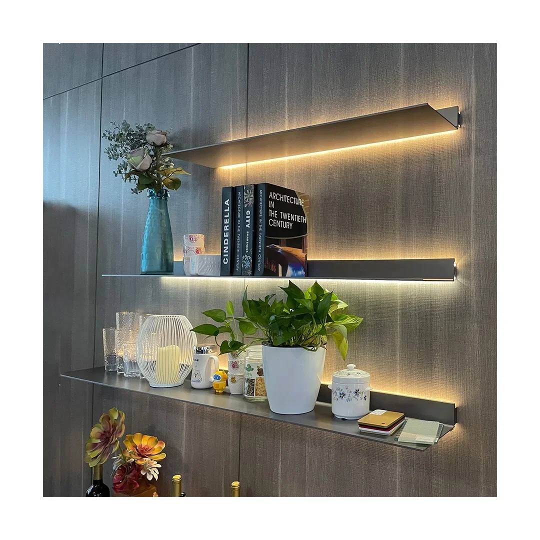Minimalist-Floating-Wall-Mounted-Shelves-With-Led-Black-Gray-Matt ...