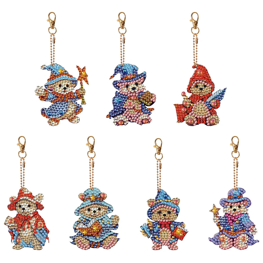 5-8Pcs-Full-Drill-Keyring-Special-Shape-Double-Sided-Diamond-Painting ...