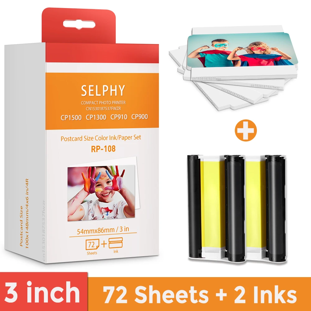 Compatible-Canon-Selphy-3-inch-Ink-Paper-54-86mm-for-Selphy-CP1500 ...