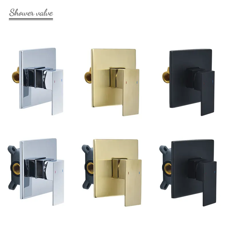 Black-Bath-Shower-Faucets-Control-Brass-Mixer-Valve-Switch-Concealed ...