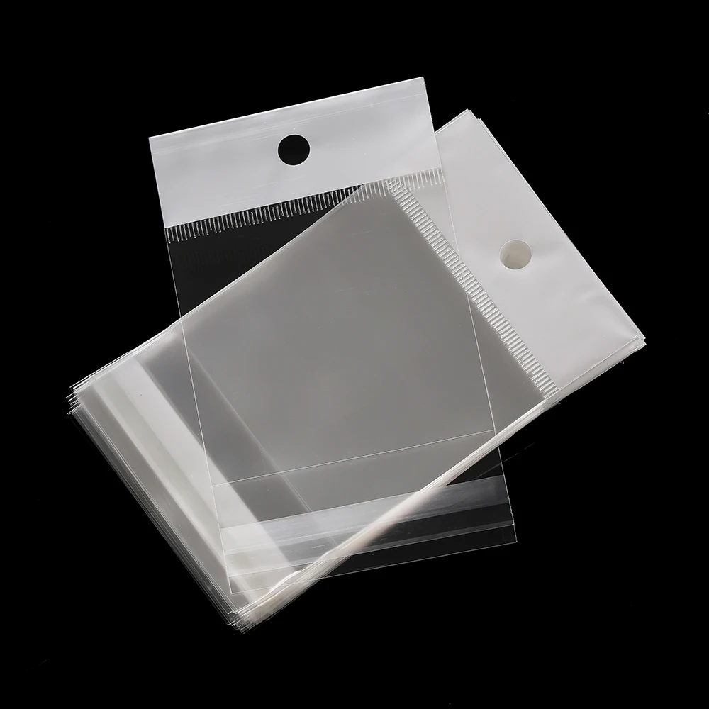 100pcs/Lot Transparent Self-adhesive OPP Packaging Bag Plastic Hanging ...