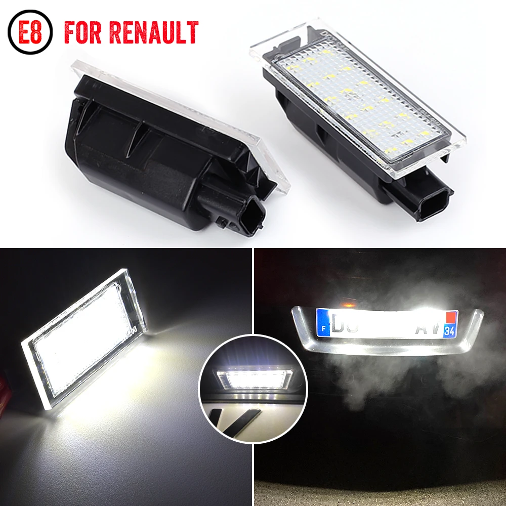 2-Pcs-LED-License-Plate-Lights-For-Renault-Clio-Laguna-3-Megane-3 ...