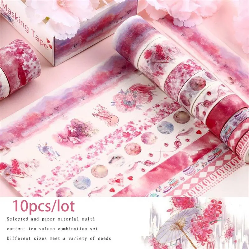 10rolls Box Cute Tape Set Diary Scrapbooking Decorative Masking Tape ...