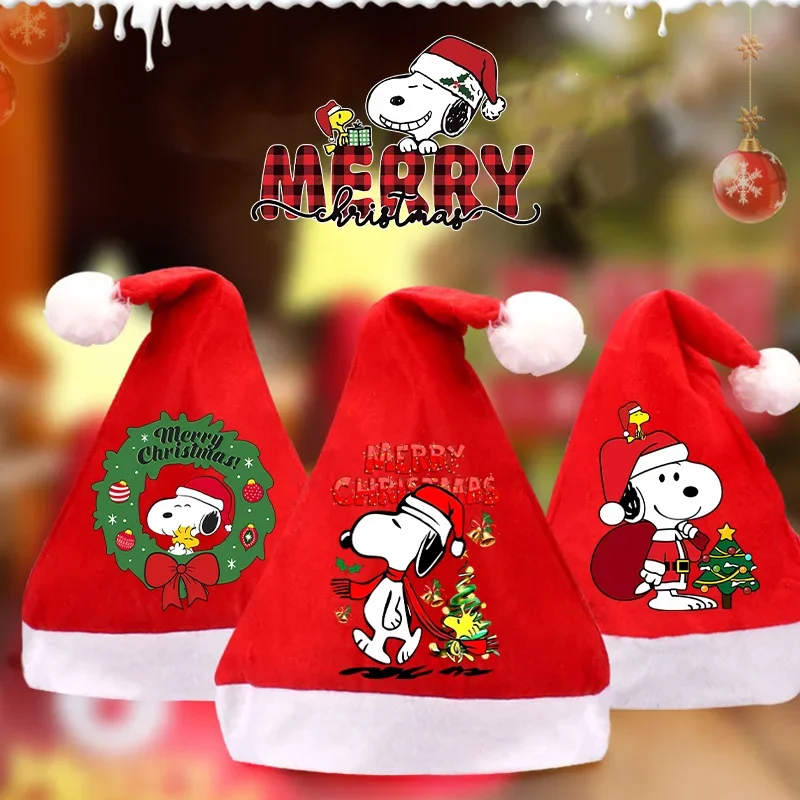 Snoopy-Christmas-Hat-Cute-Adult-Child-Santa-Cap-New-Year-Ambience ...