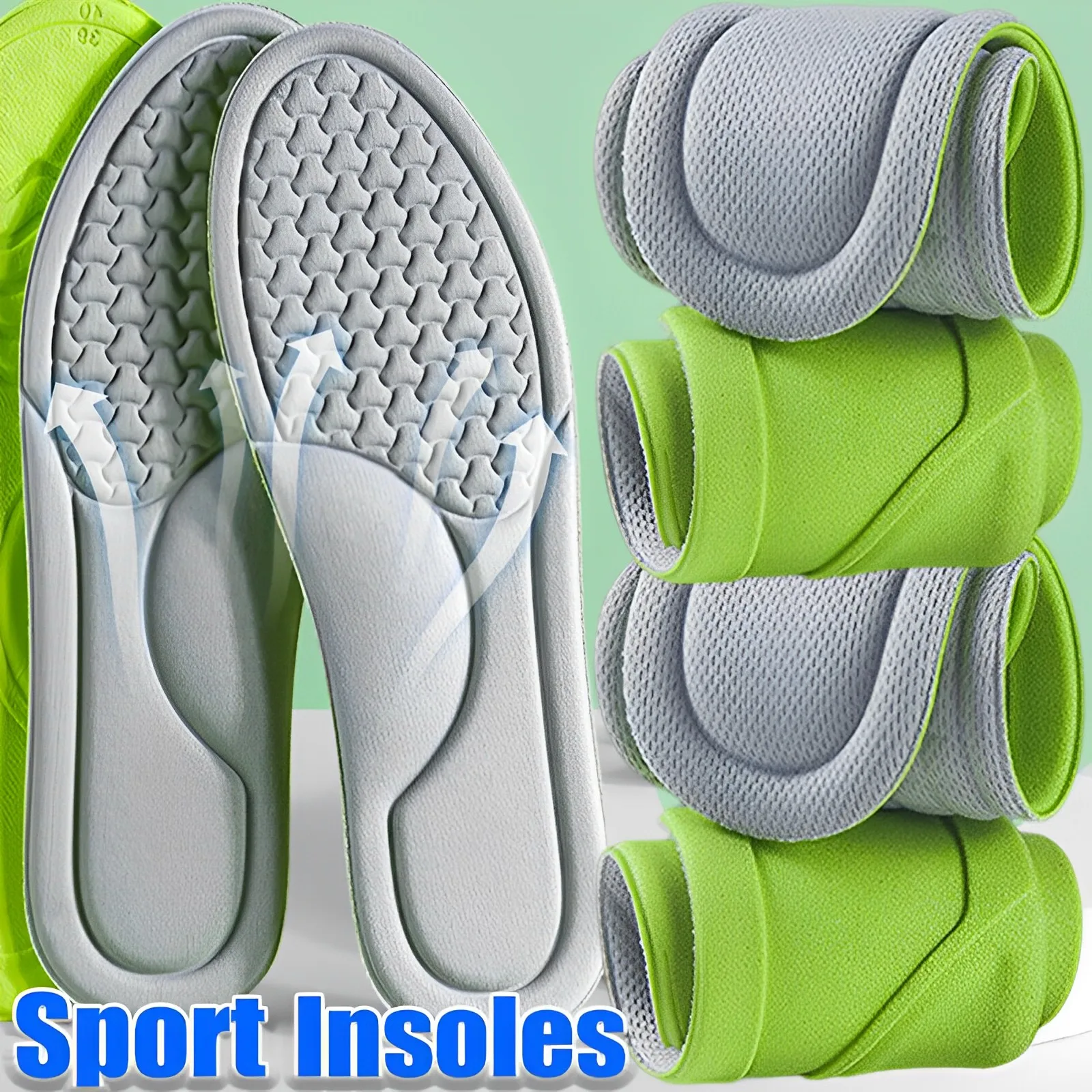 4PCS Nano Antibacterial Insoles Memory Foam Orthopedic Shoe Pad Unisex ...