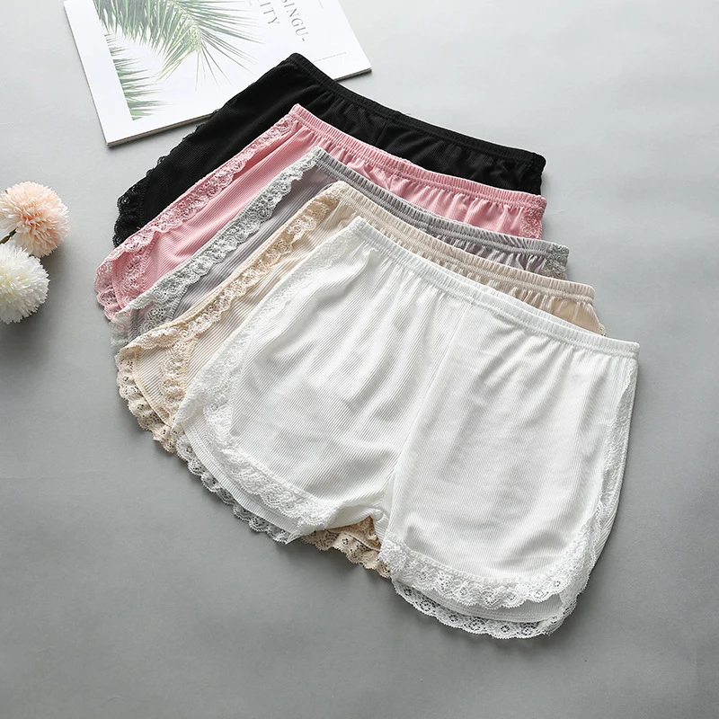 Women-Summer-Side-Lace-Safety-Shorts-Solid-Sweet-Loose-Elastic-Short ...